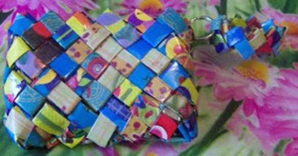 Manualidades con papel reciclado trenzado